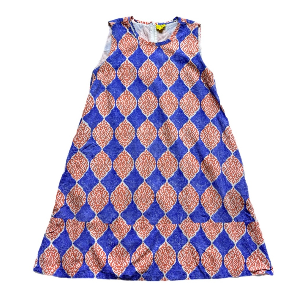 Roller Rabbit Fabiola Blue Orange Tile Print Mini Dre… - Gem